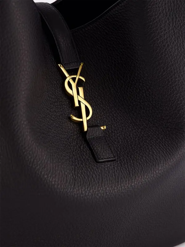 Saint Laurent Le 5 À 7 Bea Grained Leather Tote - Black