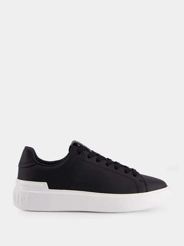 Balmain B-court Calfskin Sneakers - Black