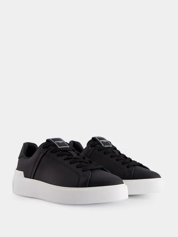 Balmain B-court Calfskin Sneakers - Black