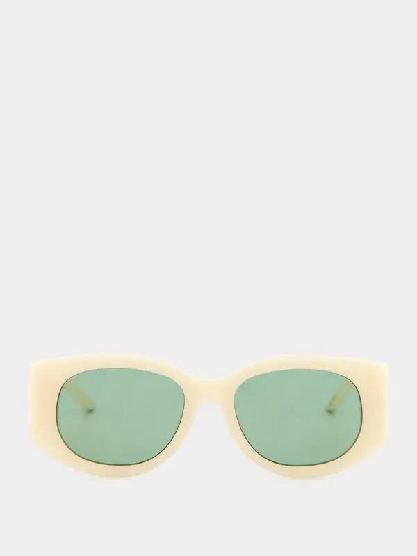 Casablanca The Memphis Rectangle Sunglasses - Cream
