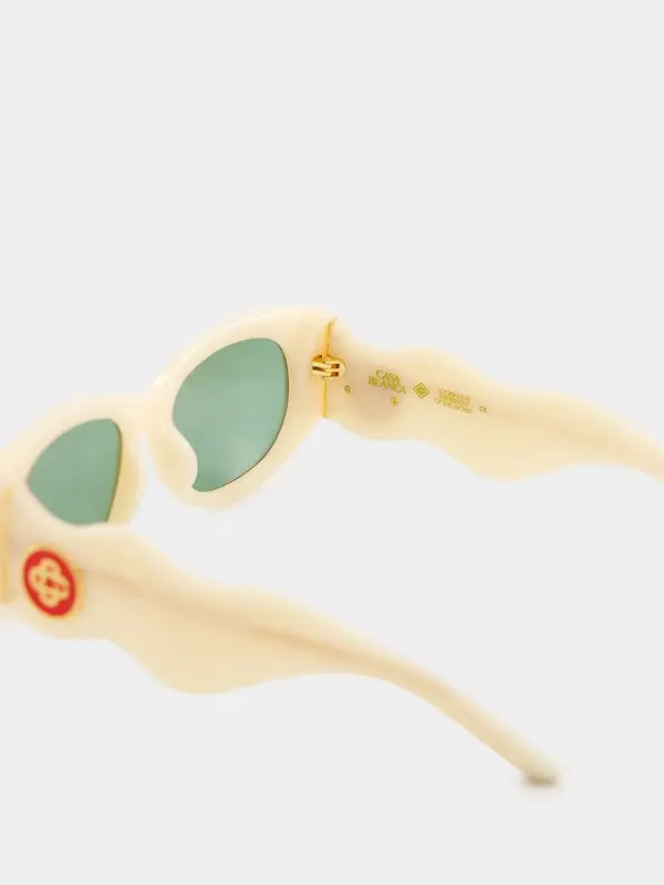 Casablanca The Memphis Rectangle Sunglasses - Cream