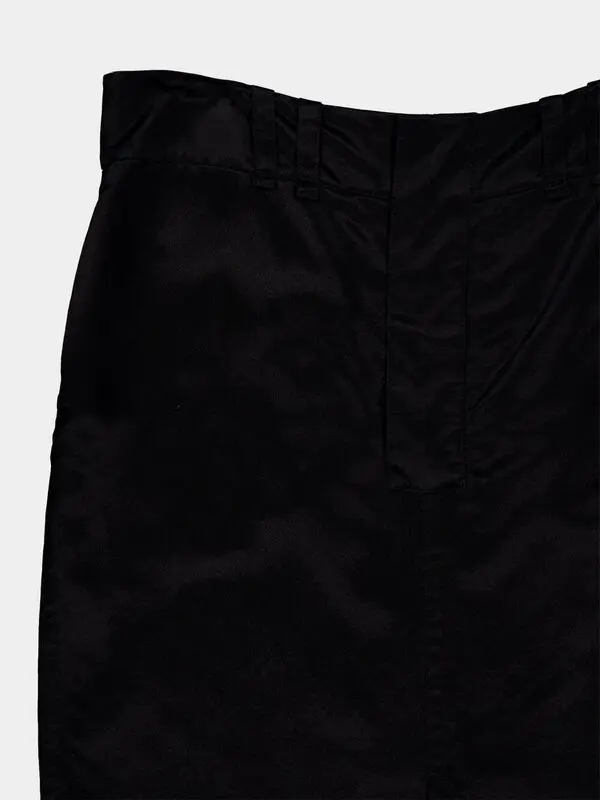 Saint Laurent Silk Crepe De Chine Midi Skirt - Black