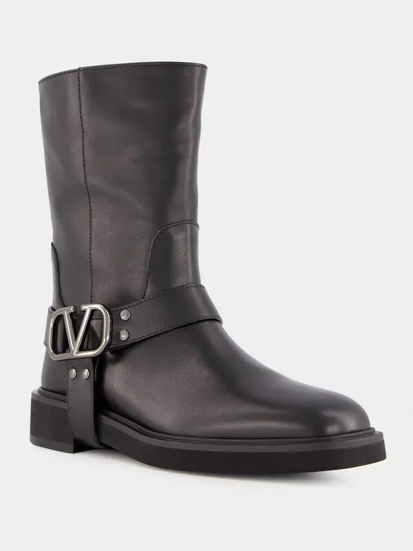 Valentino Garavani Leather Biker Boots