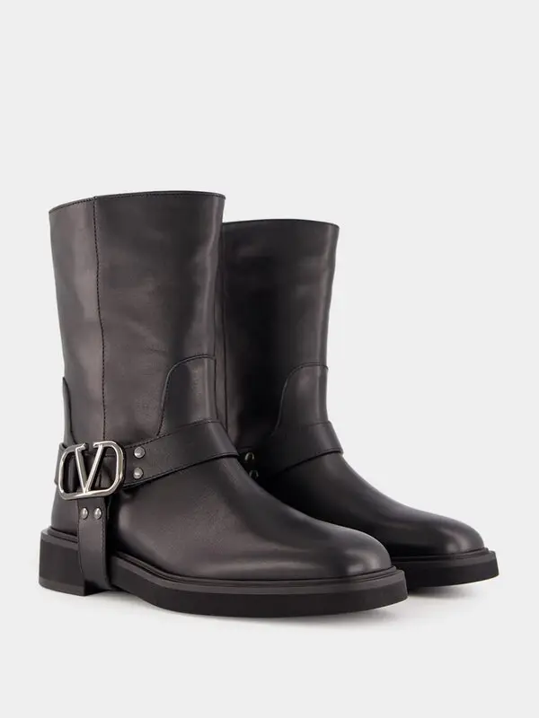 Valentino Garavani Leather Biker Boots