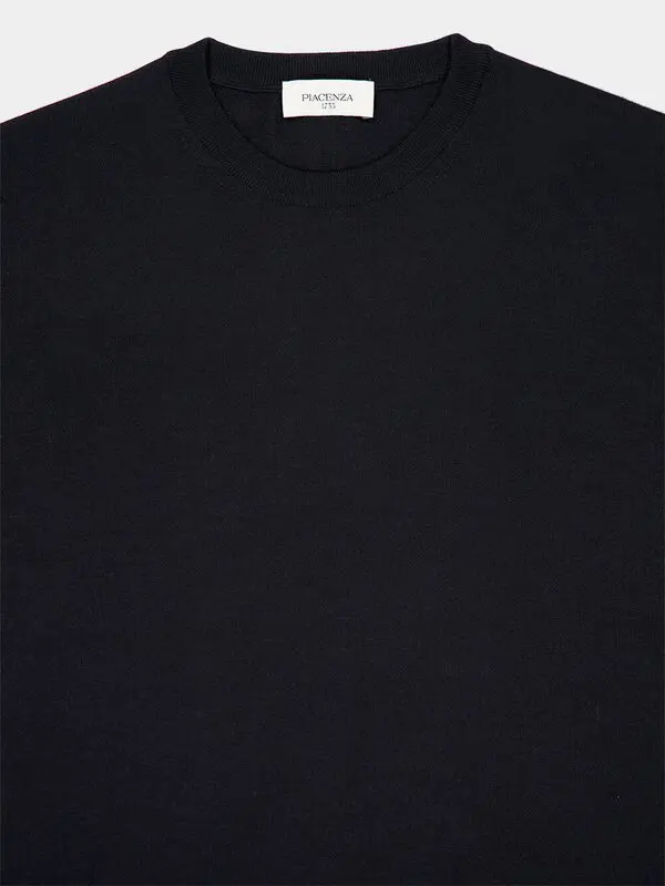 PIACENZA CASHMERE 1733 Lightweight Merino Wool Crewneck - Black