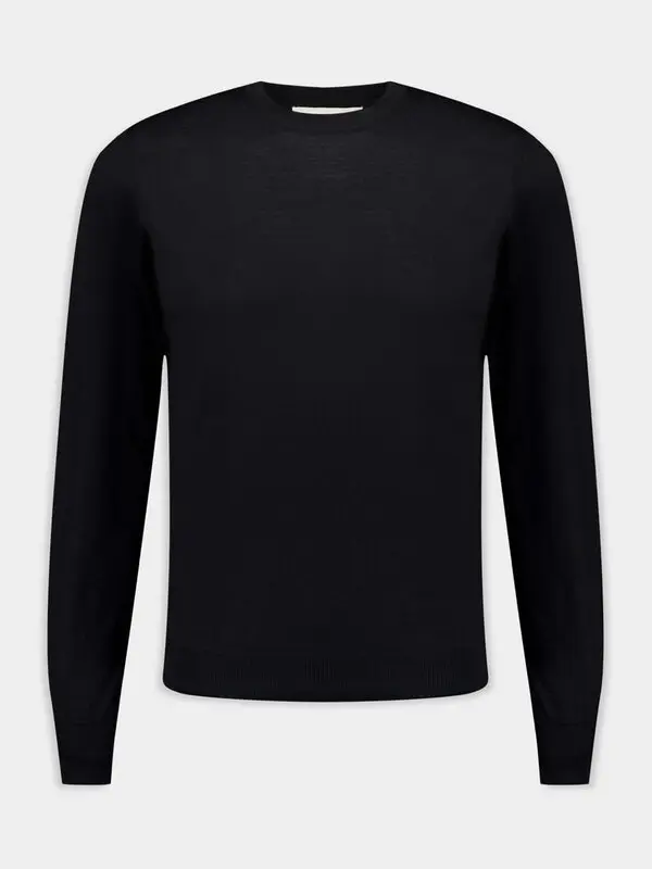 PIACENZA CASHMERE 1733 Lightweight Merino Wool Crewneck - Black