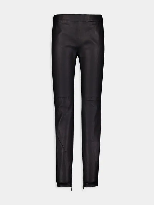 Givenchy Nappa Goat Leather Leggings With Zips - Black