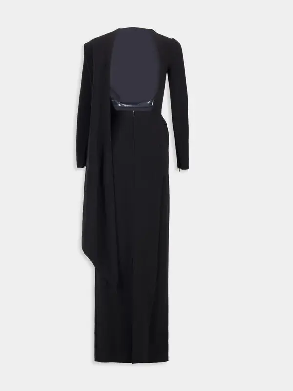 Balenciaga Cape Gown In Stretch Crepe