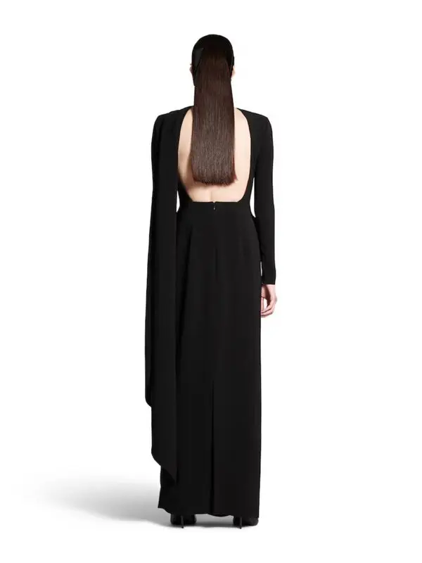 Balenciaga Cape Gown In Stretch Crepe