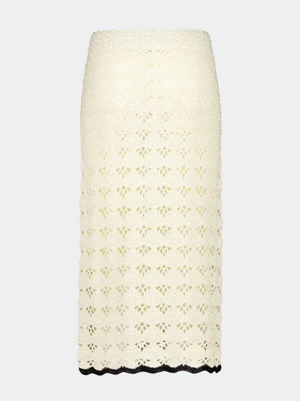 Zimmermann Rhiannon Crochet Midi Skirt - Cream