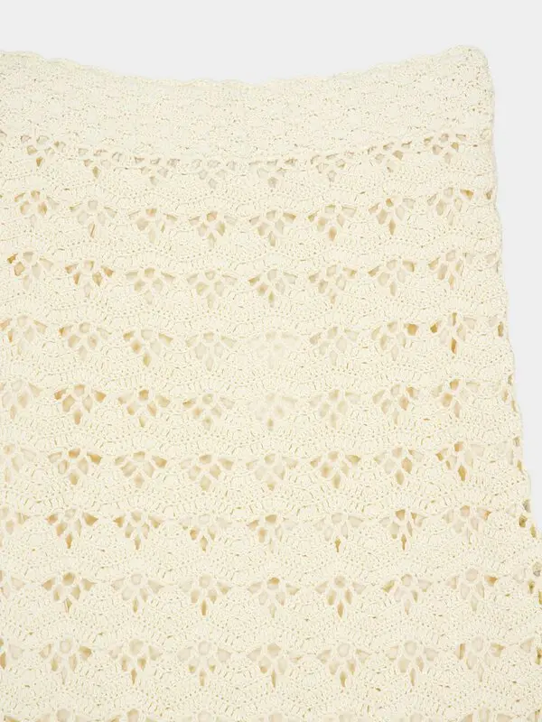 Zimmermann Rhiannon Crochet Midi Skirt - Cream