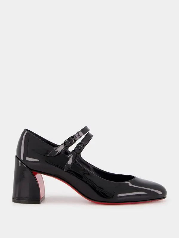 CHRISTIAN LOUBOUTIN Patent Leather Mary Jane Pumps - Black