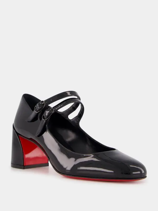 CHRISTIAN LOUBOUTIN Patent Leather Mary Jane Pumps - Black