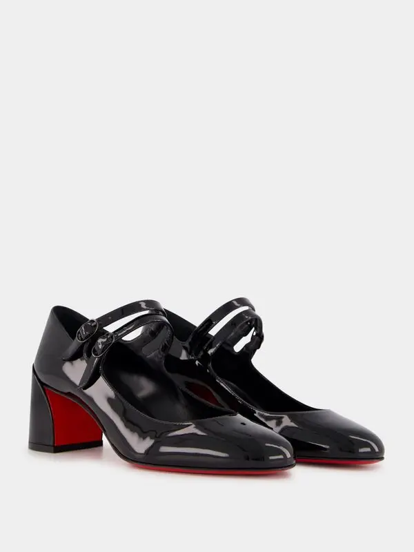 CHRISTIAN LOUBOUTIN Patent Leather Mary Jane Pumps - Black