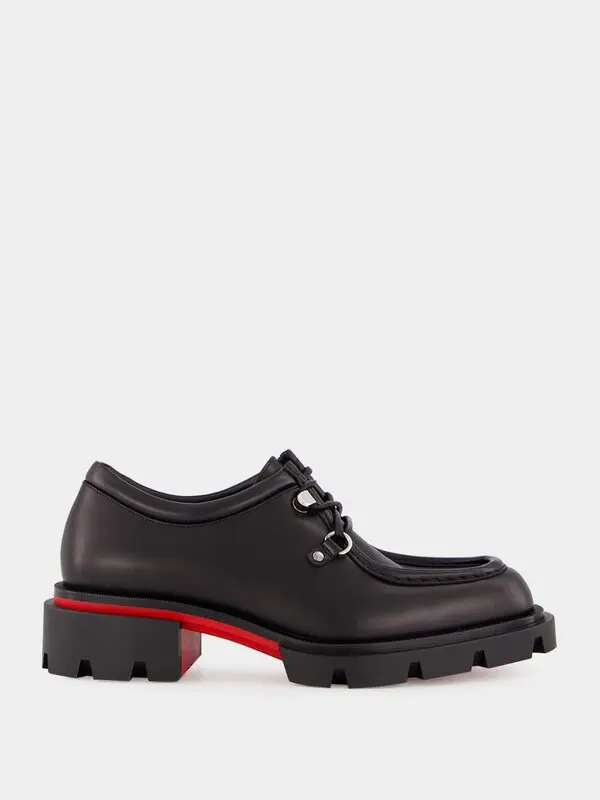 CHRISTIAN LOUBOUTIN Our Pabelito Calf Leather Derby Shoes - Black