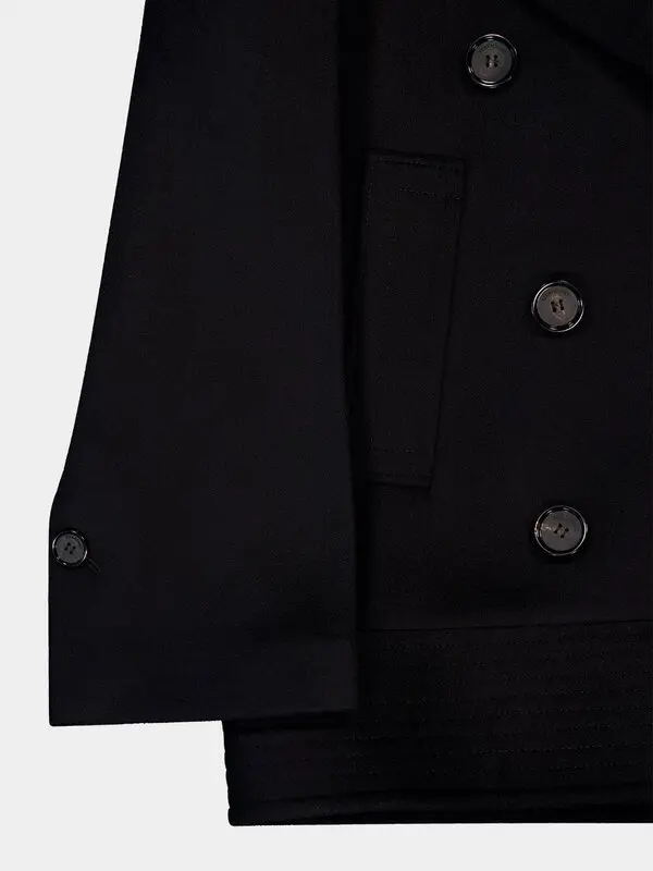 FERRAGAMO Wool And Cashmere Pea Coat - Black