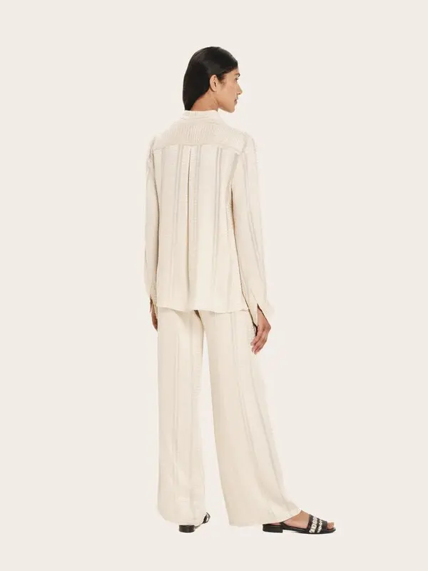 Zeus+dione Hera Textured Silk Blouse - Cream