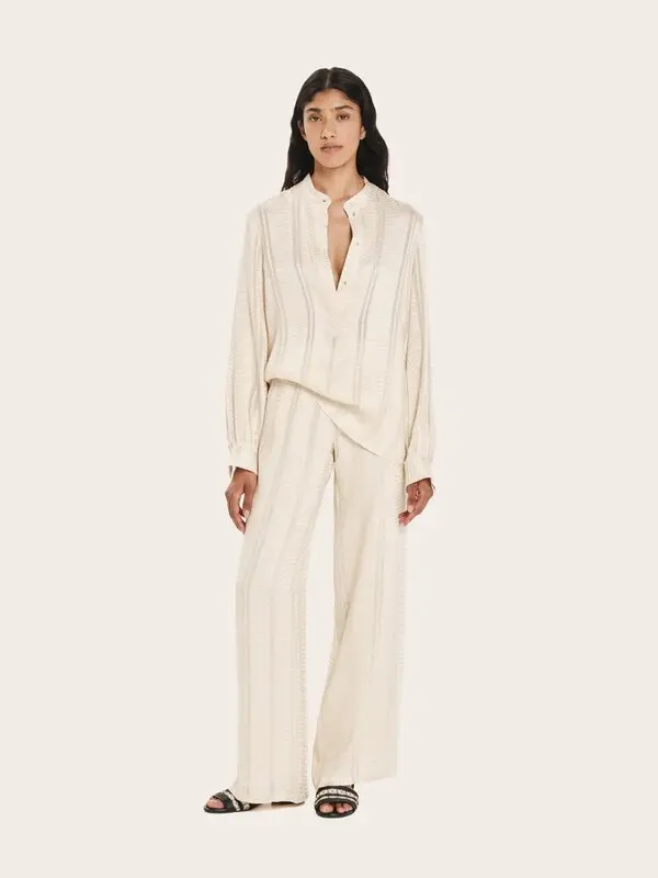 Zeus+dione Hera Textured Silk Blouse - Cream