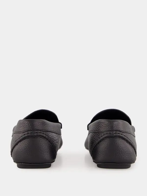 Valentino Garavani Leather Logo Detail Loafers - Grey