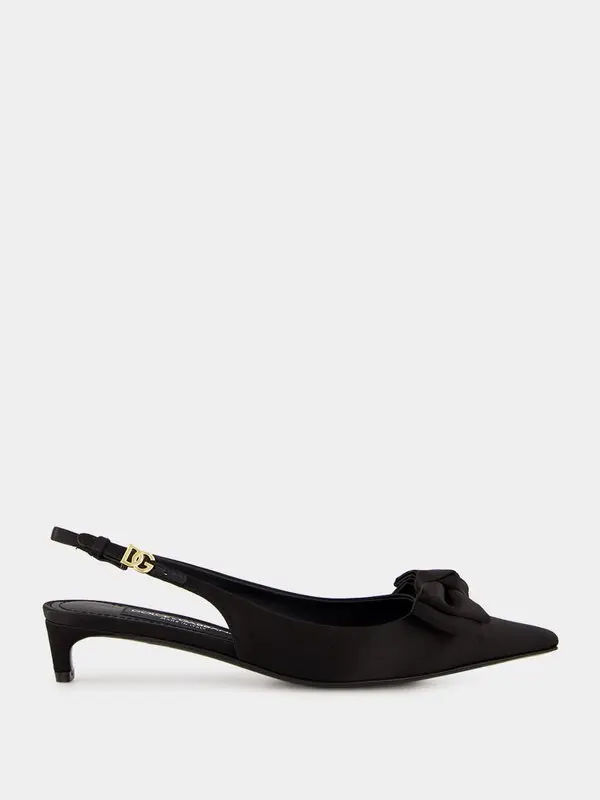 Dolce & Gabbana Satin Slingback Heel - Black