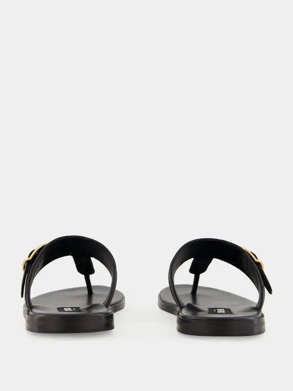 TOM FORD Brighton Buckle Leather Sandals - Black
