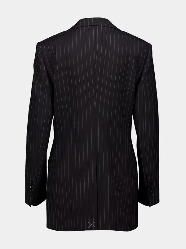 Dolce & Gabbana Single-breasted Pinstripe Wool Jacket - Black
