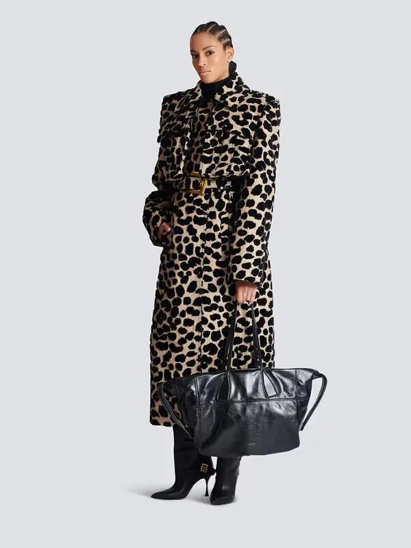 Balmain Track Leather Tote Bag - Black