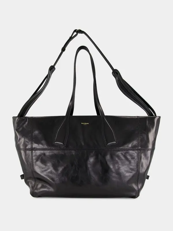 Balmain Track Leather Tote Bag
