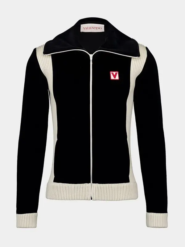 Valentino Garavani High-neck Chenille Sweatshirt - Black