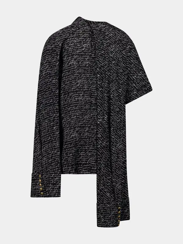 Balmain Script Print Silk Blouse