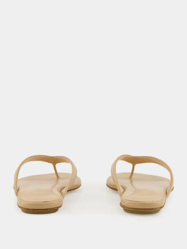 Le Monde Beryl Flat Leather Thong Sandals - Cream