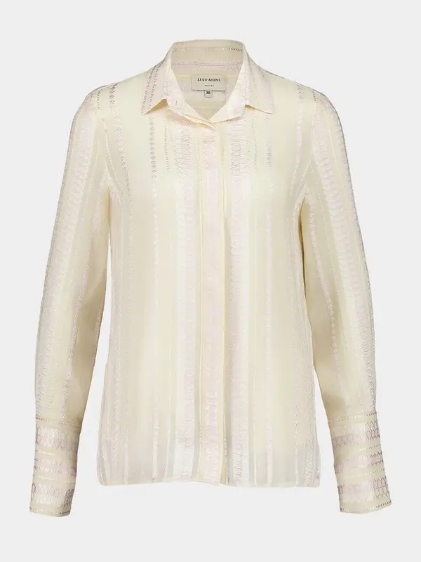 Zeus+dione Dione Textured Silk Shirt - Cream