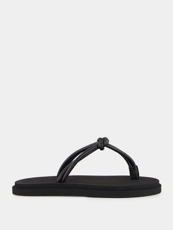 EMME PARSONS Knot Nappa Slides - Black