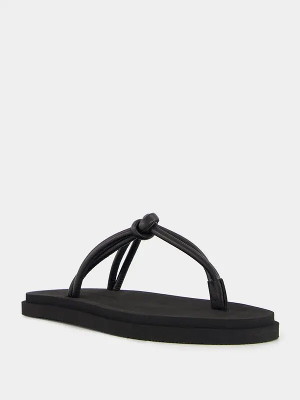 EMME PARSONS Knot Nappa Slides - Black