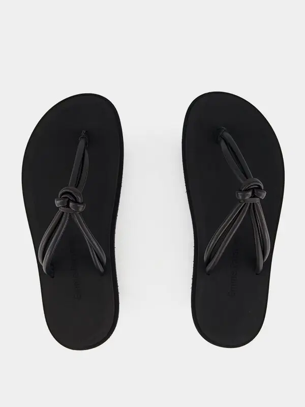 EMME PARSONS Knot Nappa Slides - Black
