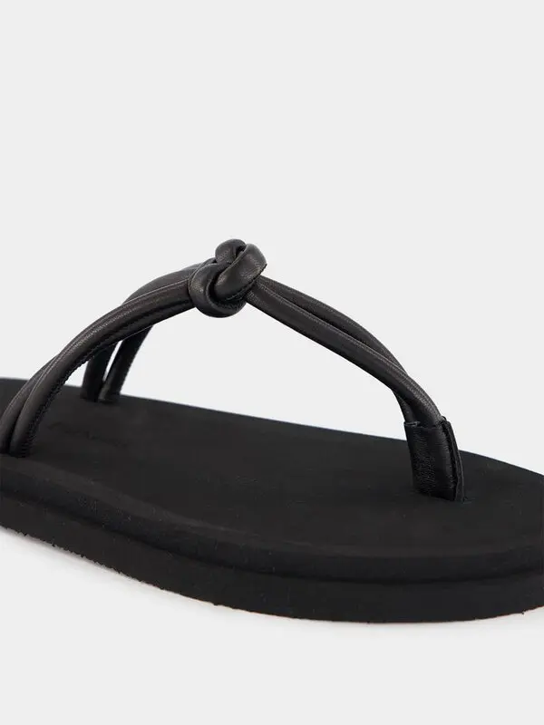 EMME PARSONS Knot Nappa Slides - Black
