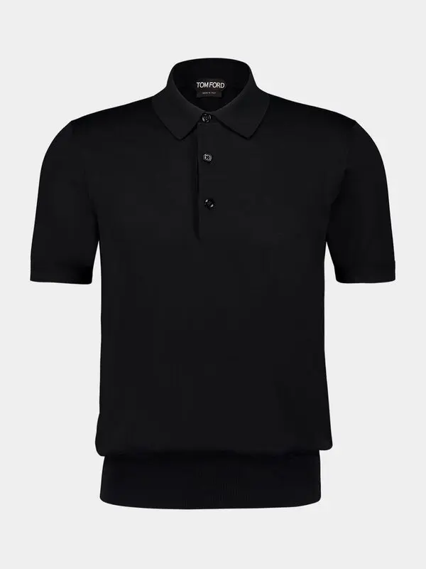TOM FORD Short-sleeve Cotton Polo Shirt - Black