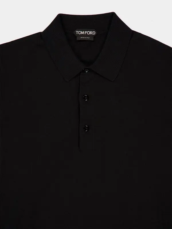 TOM FORD Short-sleeve Cotton Polo Shirt - Black