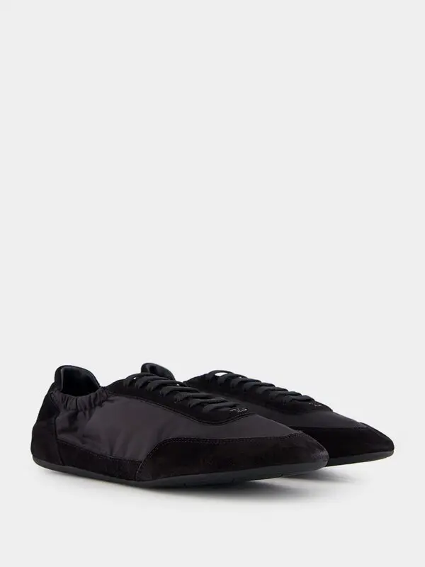 Prada Leather Lace-up Sneakers - Black