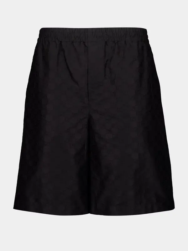 Gucci Cotton-silk Gg Faille Shorts - Black