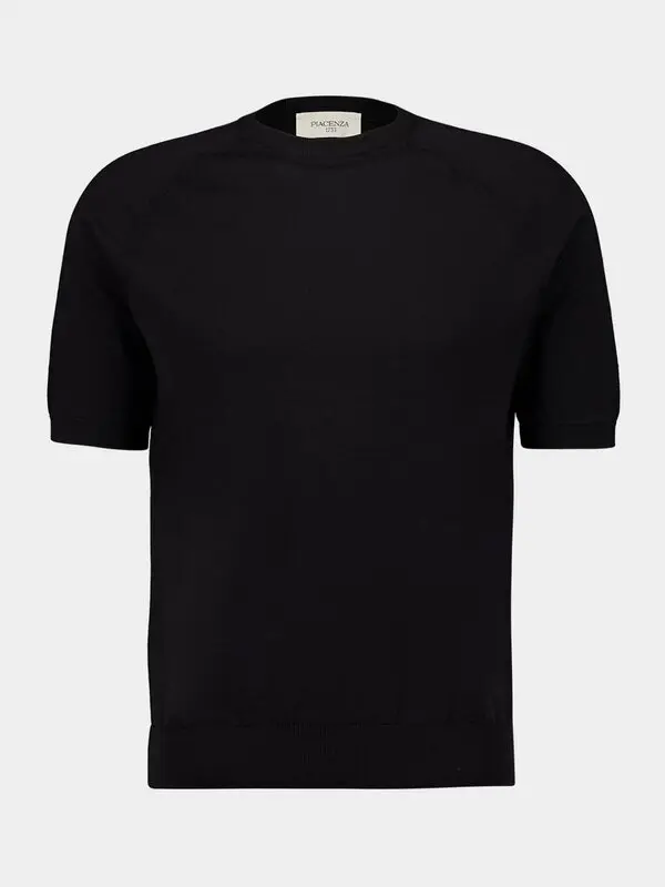 PIACENZA CASHMERE 1733 Short-sleeve Cotton Jumper - Black