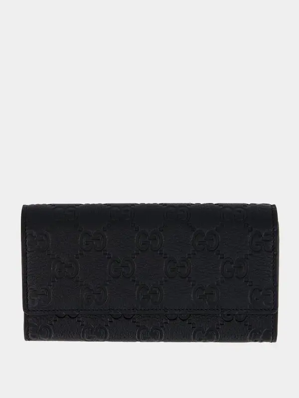 Gucci Gg Emblem Continental Wallet - Black