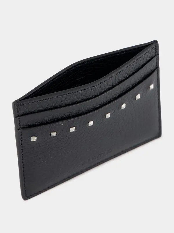 Valentino Garavani Rockstud Grainy Cardholder - Black