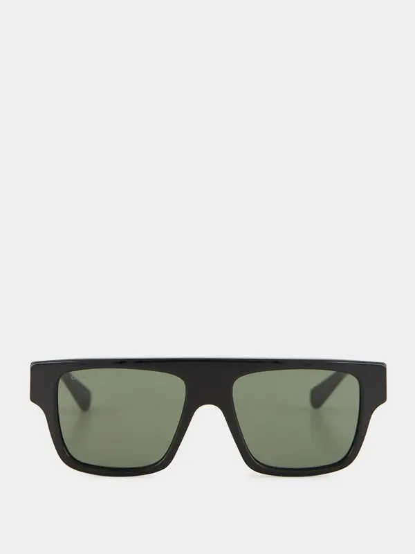 Gucci Rectangular Gg Sunglasses - Black