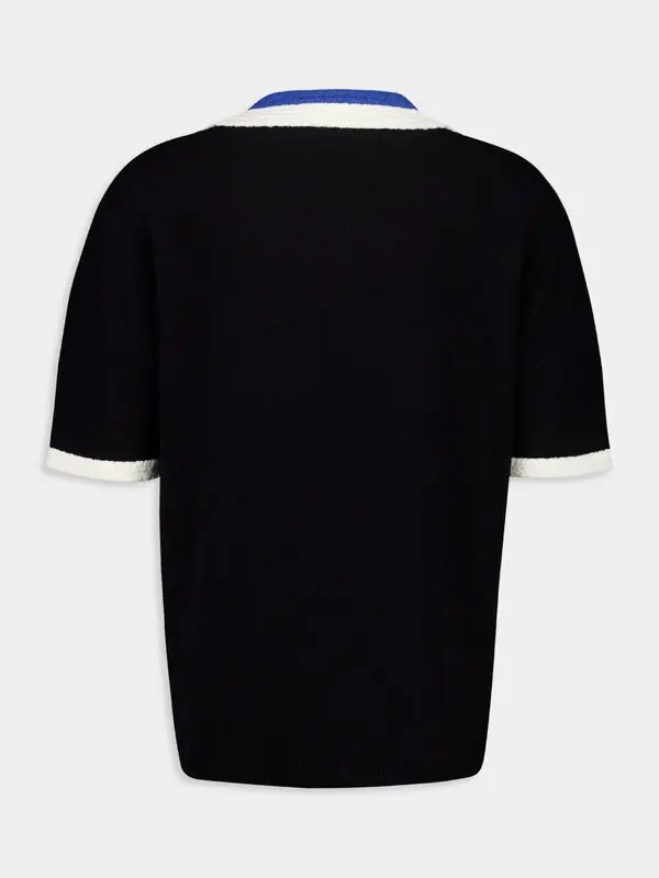 Commas Hand-crochet Collar Polo - Black