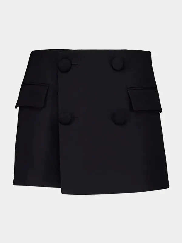 Balmain Buttoned Wool Shorts - Black