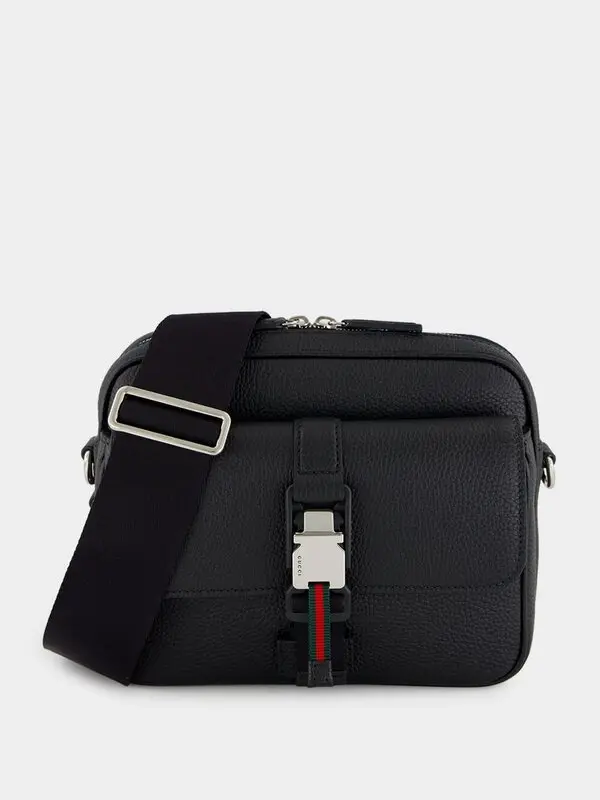 Gucci Small Crossbody Bag With Web - Black