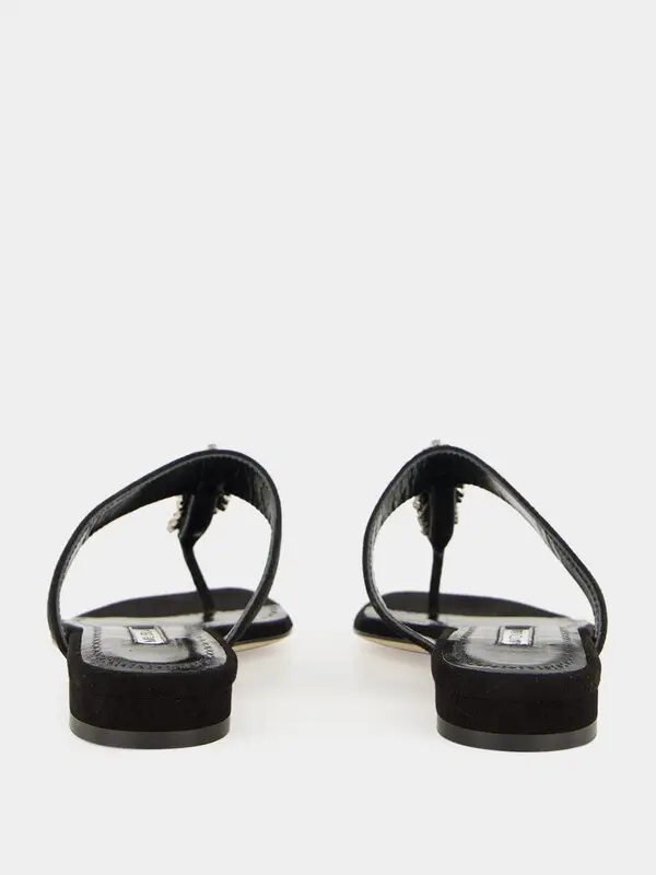 Manolo Blahnik Bizaba Suede Flat Sandals