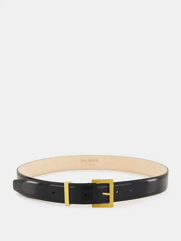 Balmain Patent Leather Perfume Belt - Black
