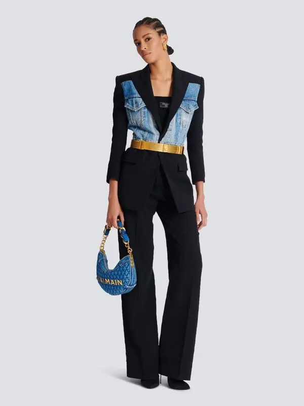 Balmain Tailored Grain De Poudre Trousers - Black